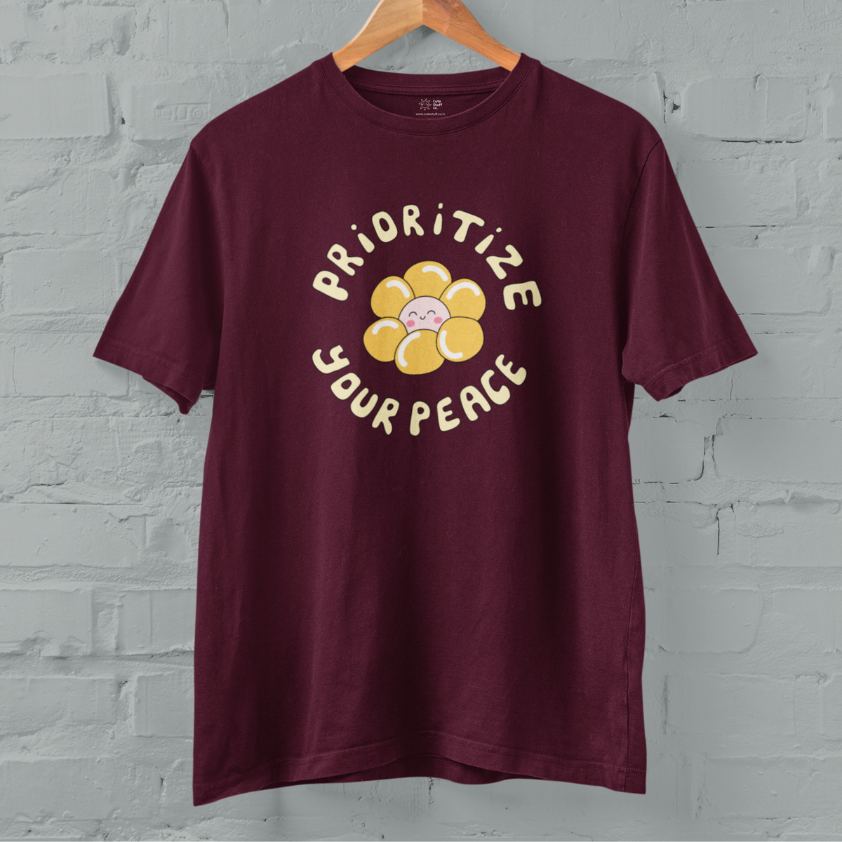Prioritize Your Peace- Unisex T shirt- Floral Design by Cute Stuff Co.