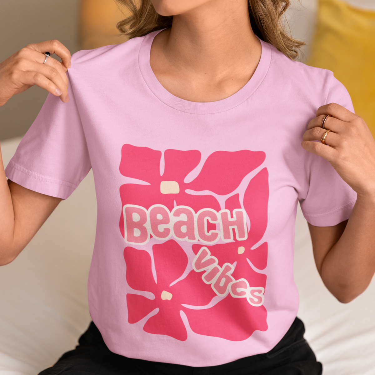 Beach Please- Floral Beach T-shirts by Cute Stuff Co.