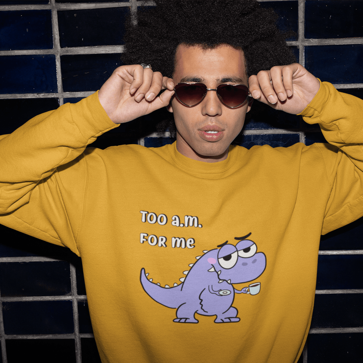 Too AM For Me T-Rex Unisex Sweatshirts, Light Weight – Cute Stuff Co.